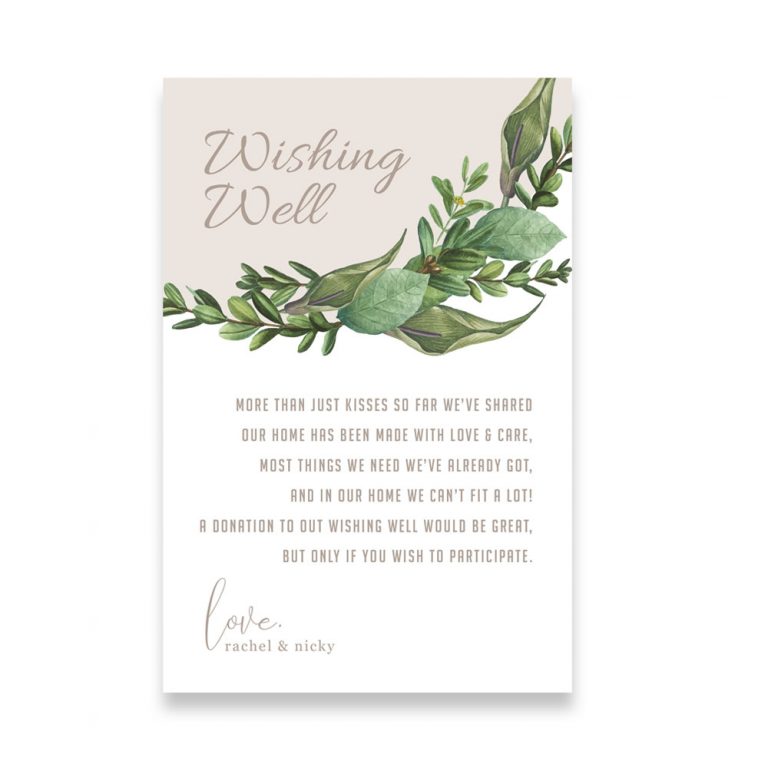 Botanical Frame – Wishing Well Card | Vinas Ready Made Design